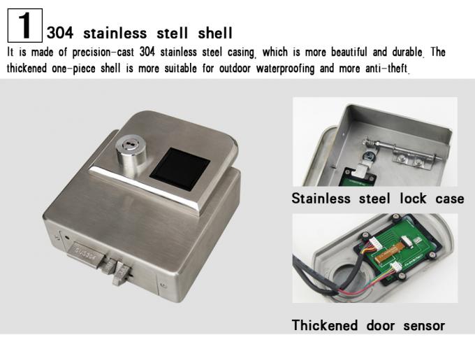 Biometric Fingerprint Door Locks 304 Stainless Steel IP65 For Outside Gate