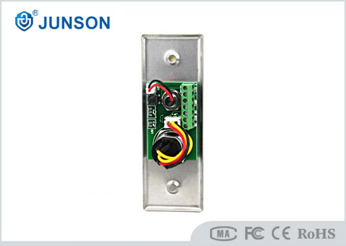 Stainless Steel Slim Exit Push Button Door Release 115*40mm With Key LED